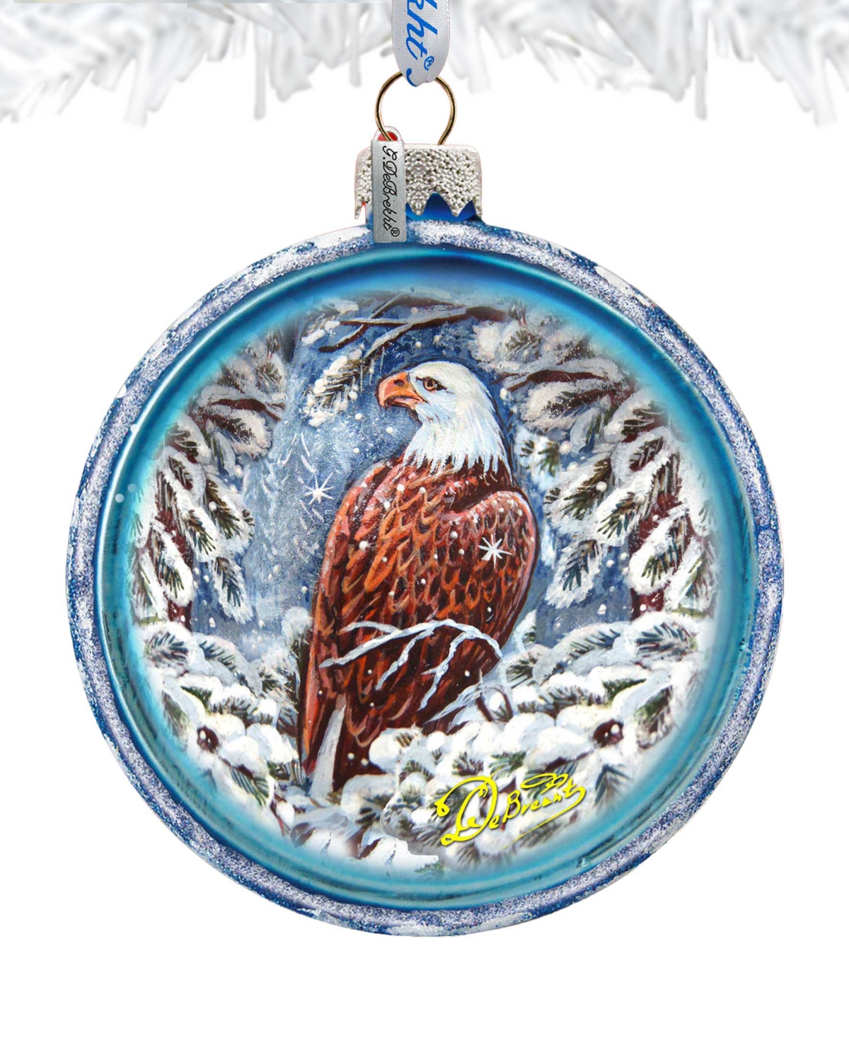 Click here for G.DeBrekht Eagle Cut Ball Holiday Ornament - Multi... prices