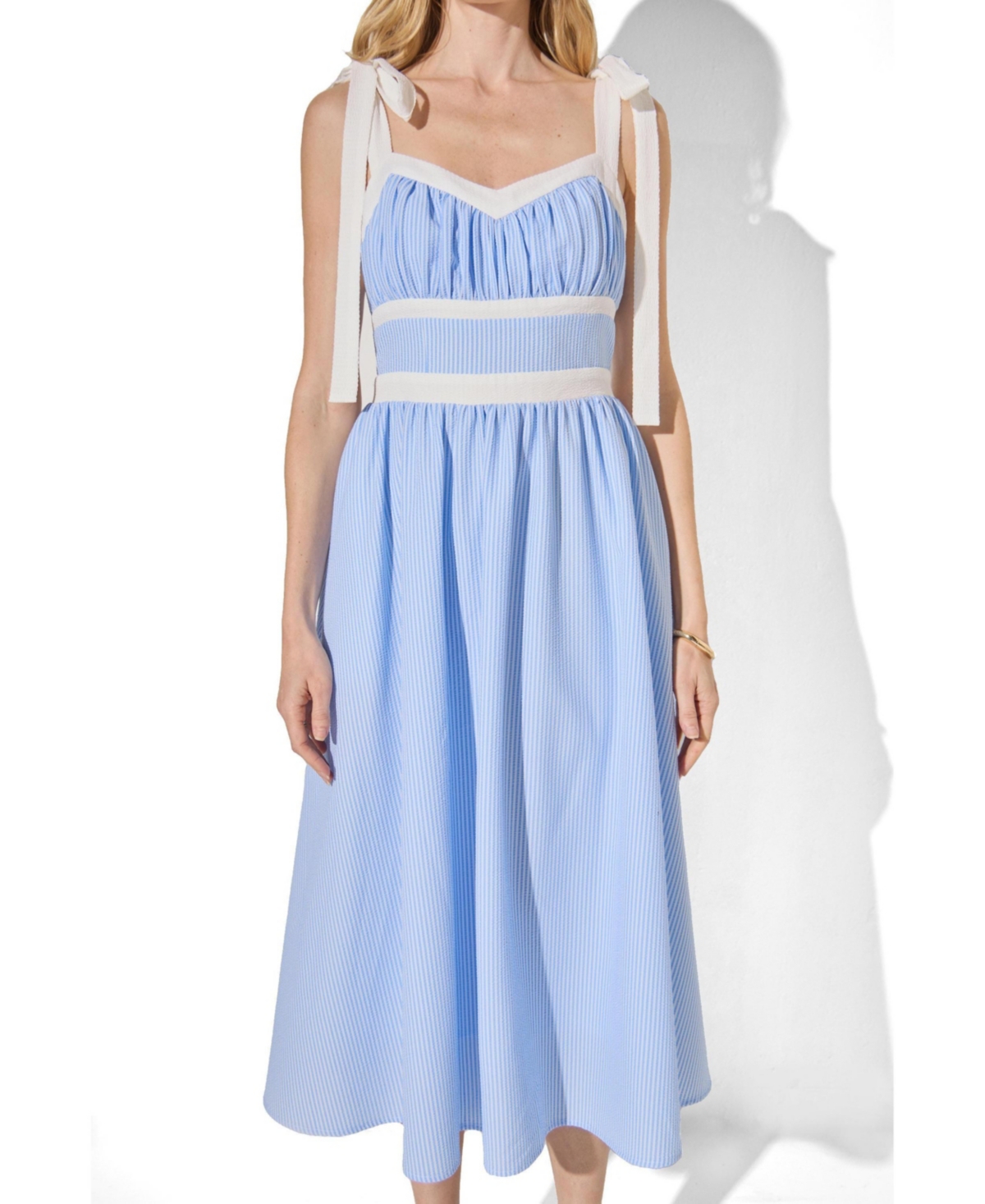 Click here for English Factory Womens Contrast Strap Smocked Midi... prices