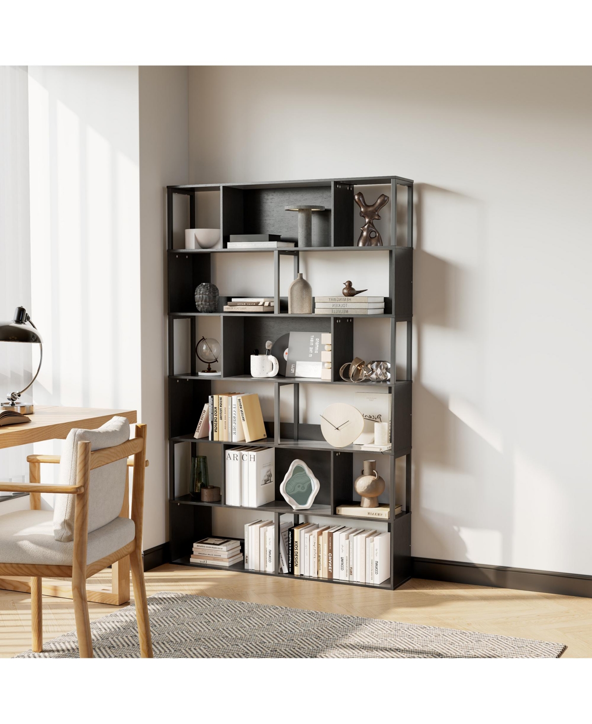 Click here for gaomon 6-Tier Geometric Standing Bookshelf  geomet... prices