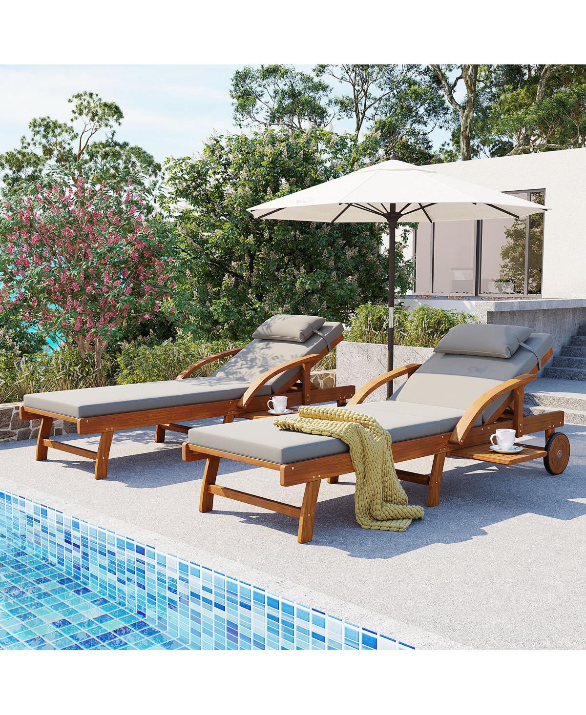 Click here for Streamdale Furniture 2-Pack Acacia Wood Outdoor Lo... prices