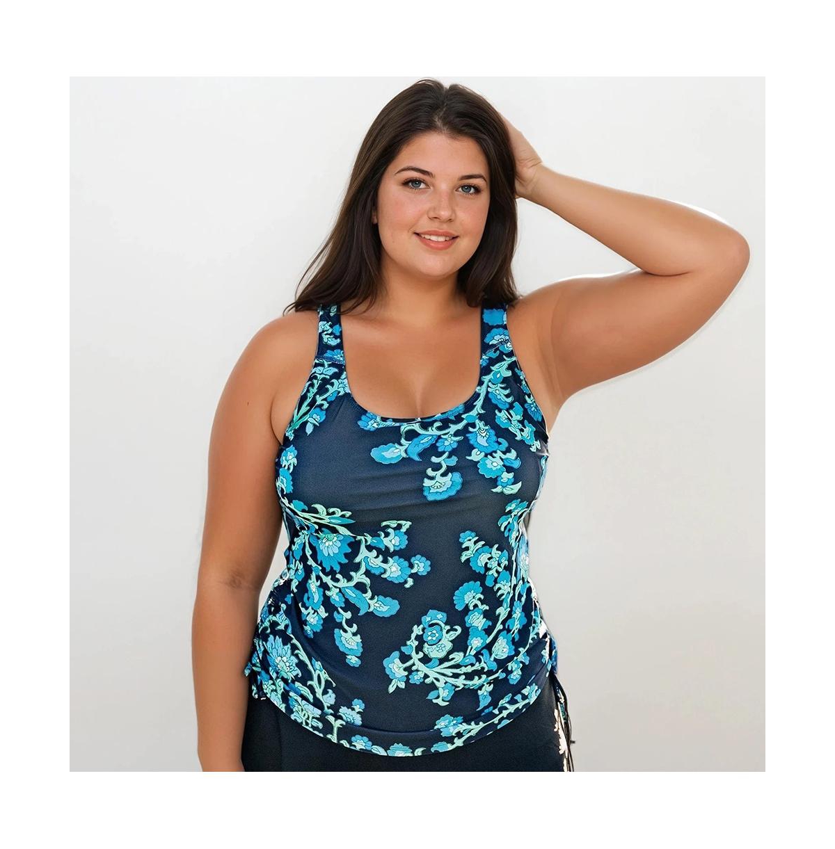 Click here for Calypsa Plus Size Maya Tankini Swim Top With Remov... prices