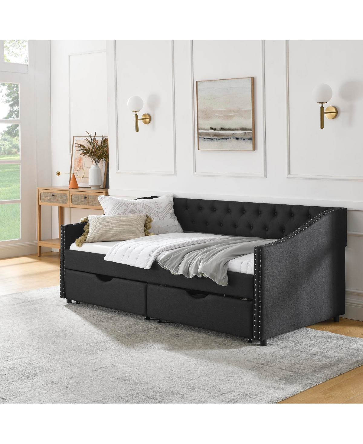 Click here for Clihome Daybed with Drawers Upholstered Tufted Sof... prices