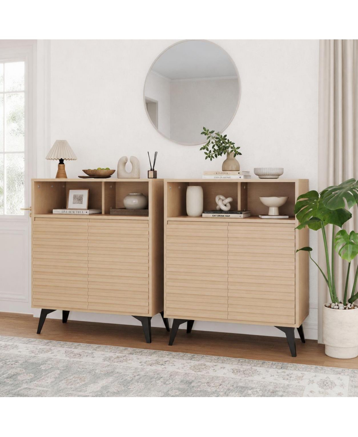 Click here for homfan Set of 2 Farmhouse Sideboard Buffet Cabinet... prices
