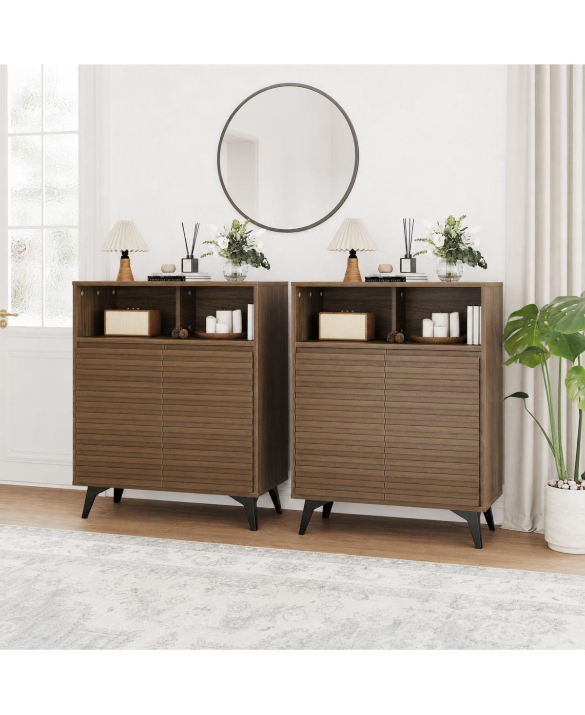 Click here for homfan Set of 2 Farmhouse Sideboard Buffet Cabinet... prices