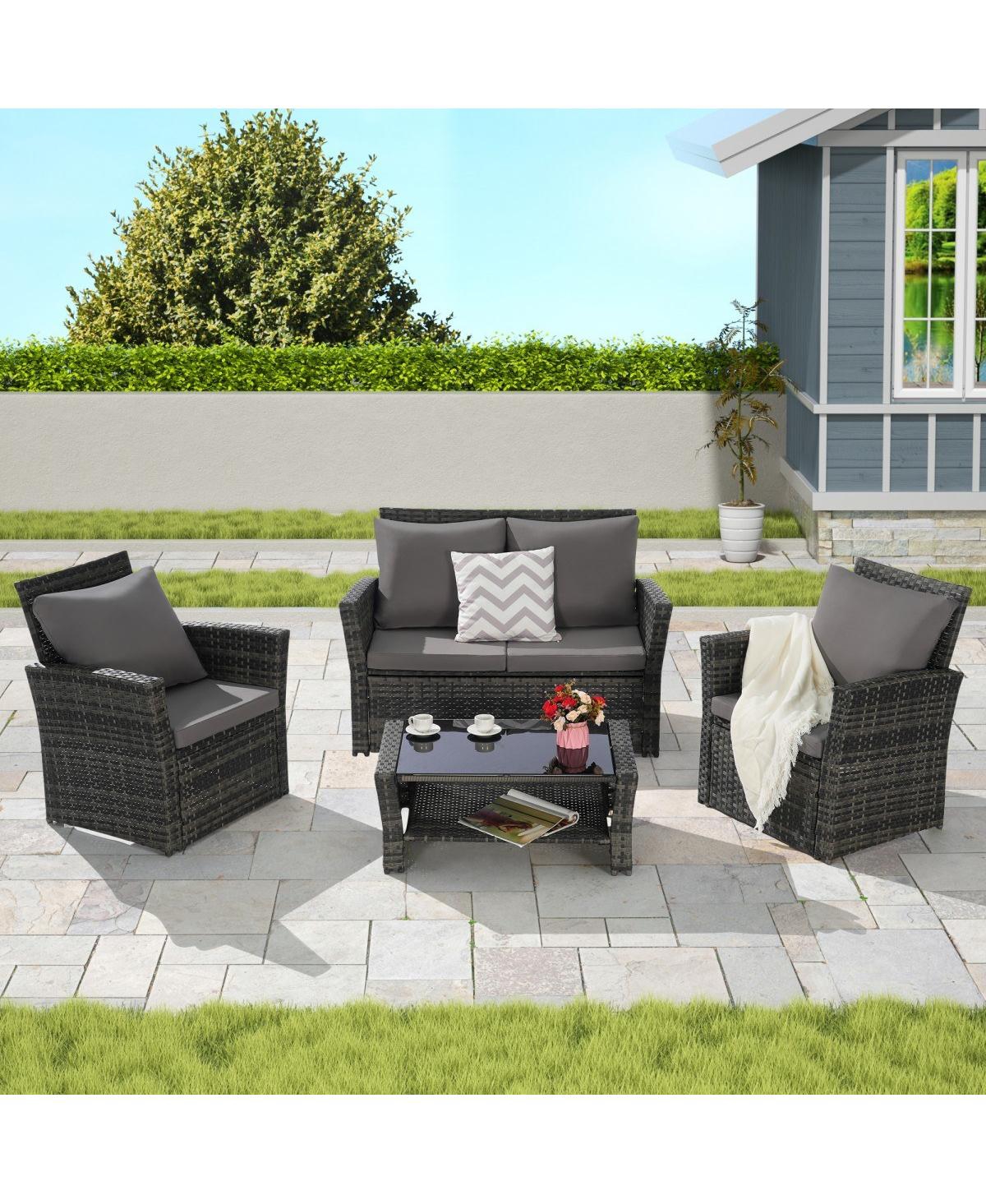 Click here for Asagikoiai 4-Piece Weather Resistant Patio Convers... prices