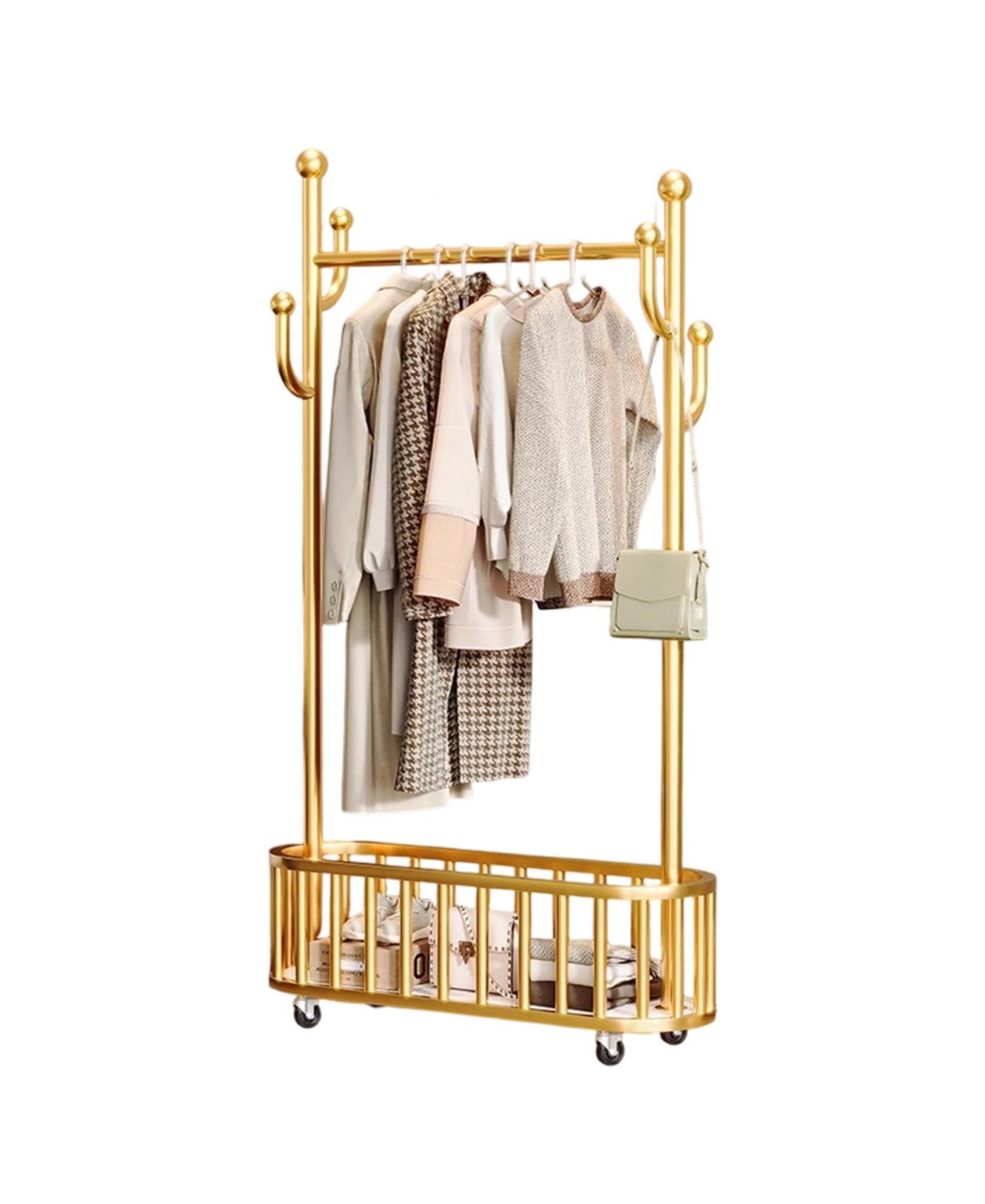 Click here for gaomon Metal Clothing Rack with Wheels  Storage Sh... prices