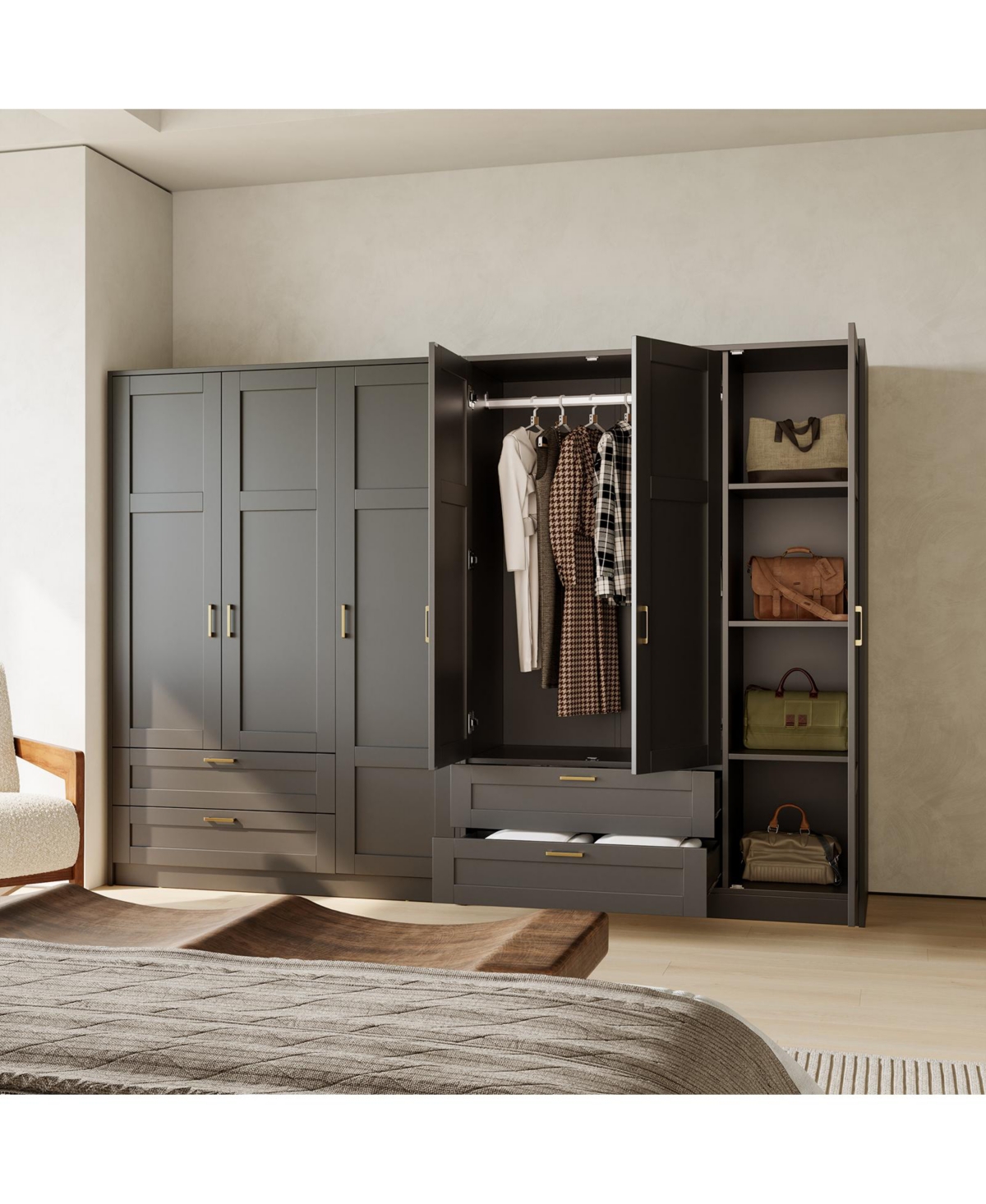 Click here for gaomon Storage Cabinet with 3 Doors  2 Drawers  Ha... prices