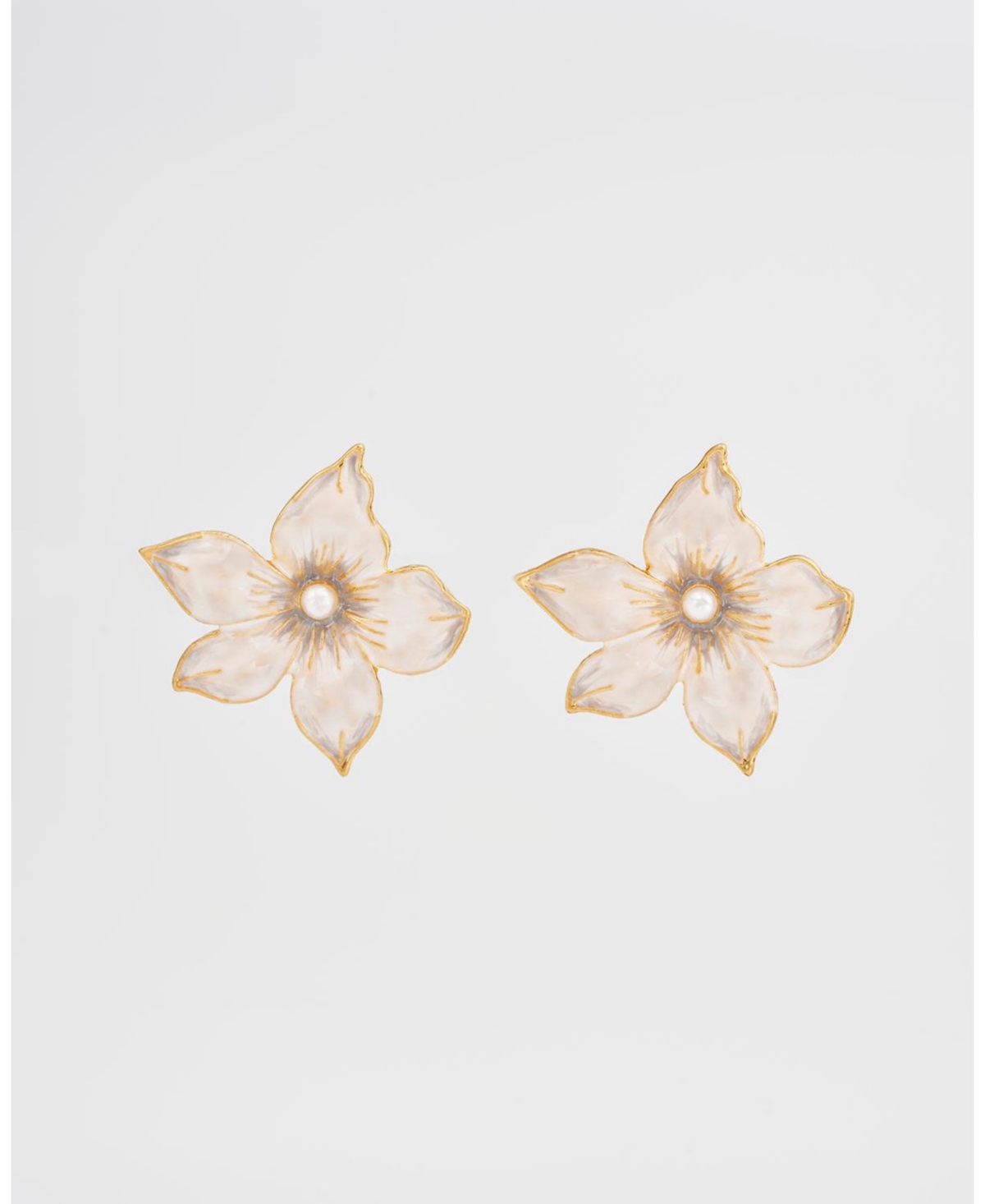 Click here for Fable England Gold Jasmine and Pearl Oversized Stu... prices