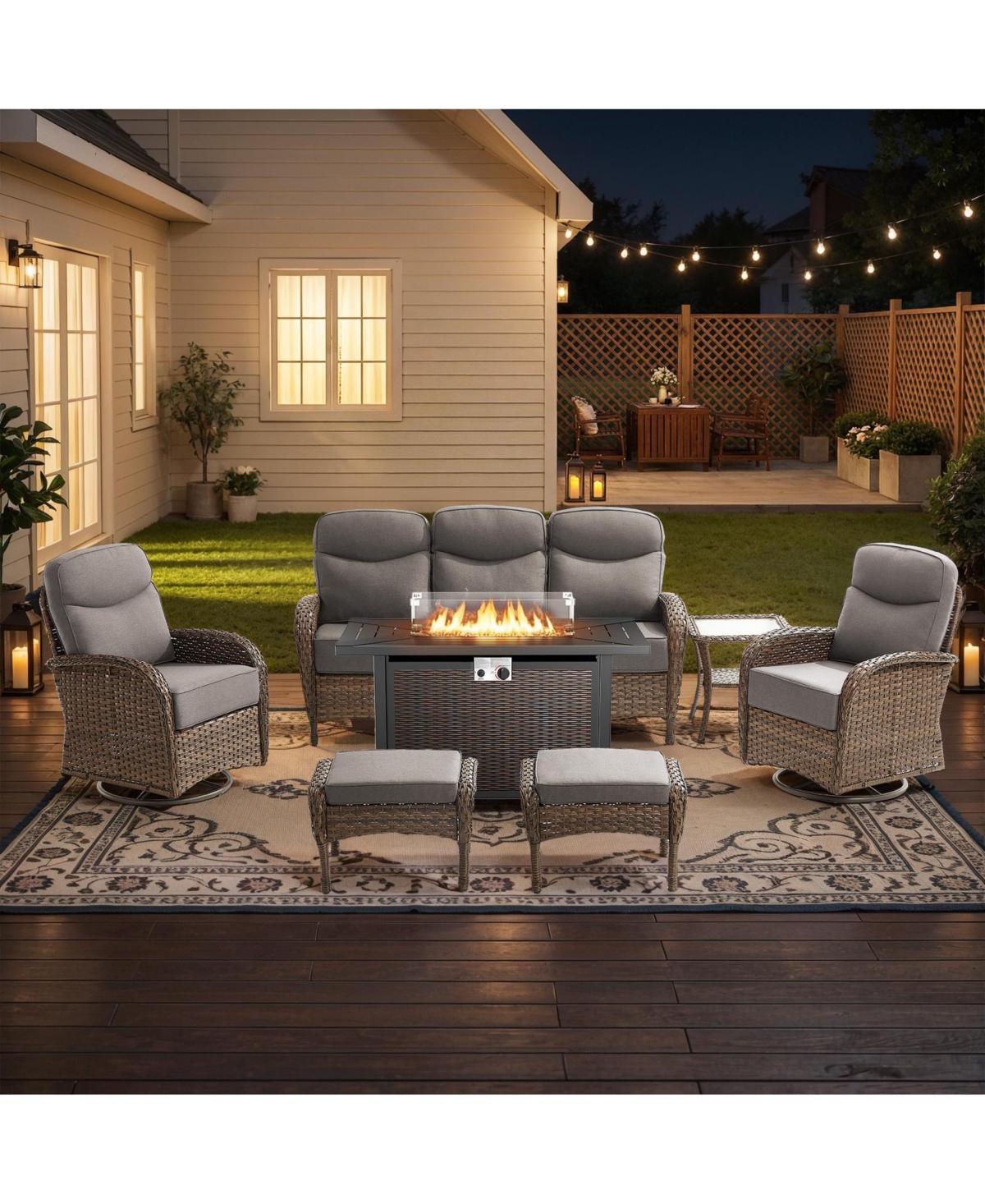 Click here for Pocassy 7 Pieces Patio Furniture Set with Fire Pit... prices