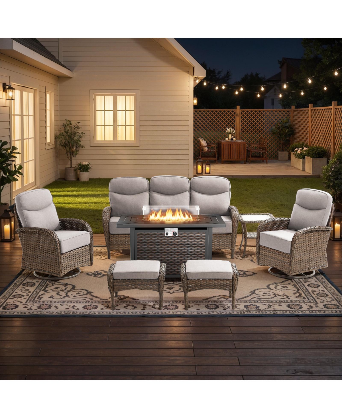 Click here for Pocassy 7 Pieces Patio Furniture Set with Fire Pit... prices