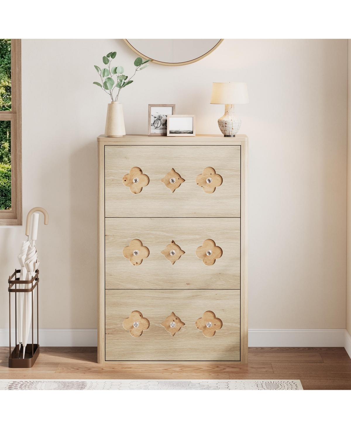 Click here for homfan Slim Shoe Cabinet with 3 Flip Drawers  Holl... prices