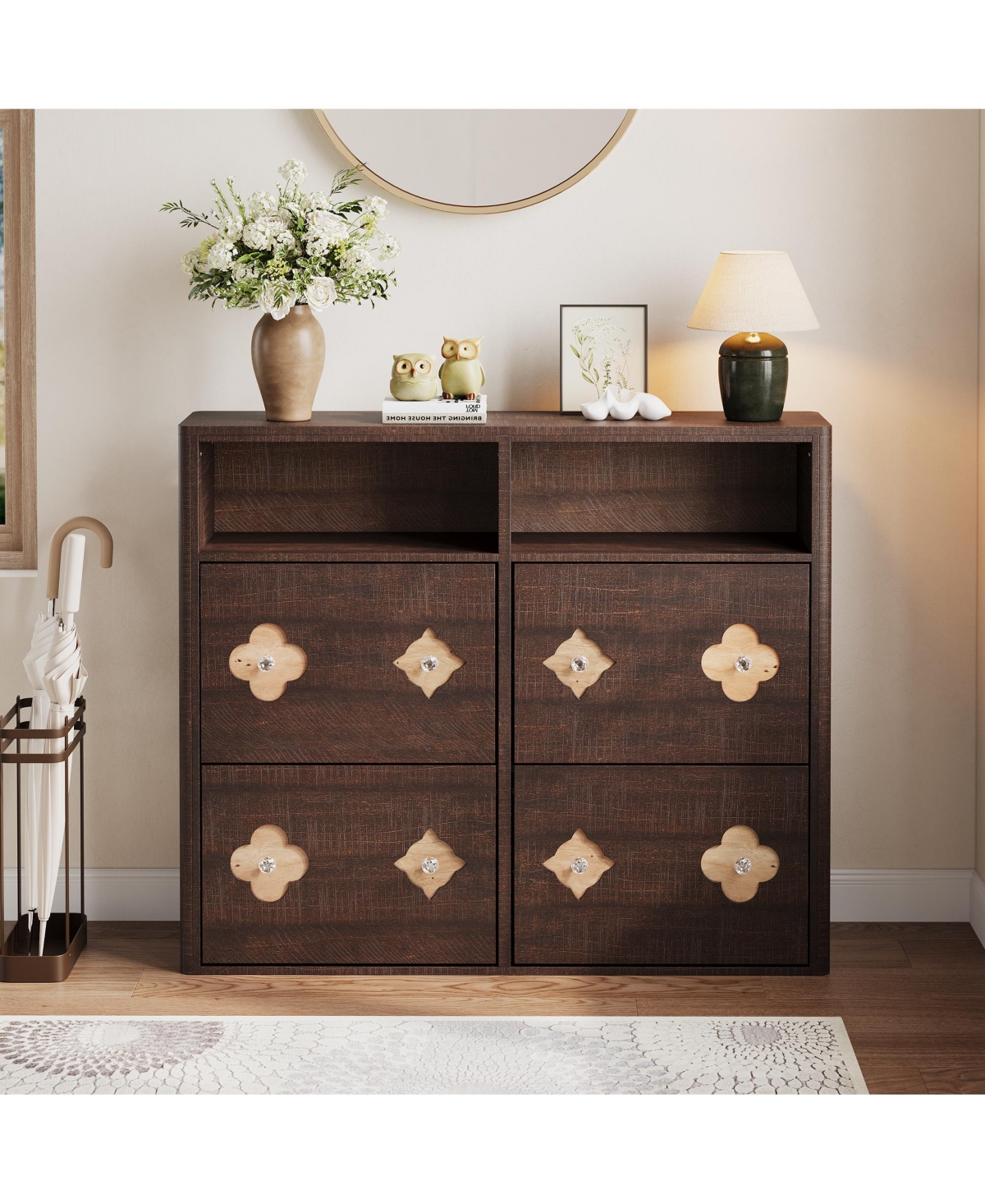 Click here for homfan Slim Shoe Cabinet with 3 Flip Drawers  Holl... prices