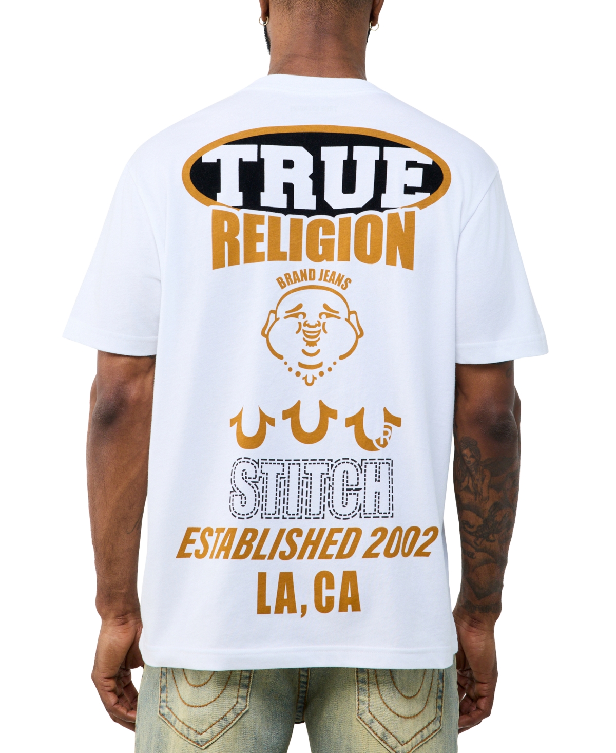 Click here for True Religion Mens Stacked Logo T-Shirt - Optic Wh... prices