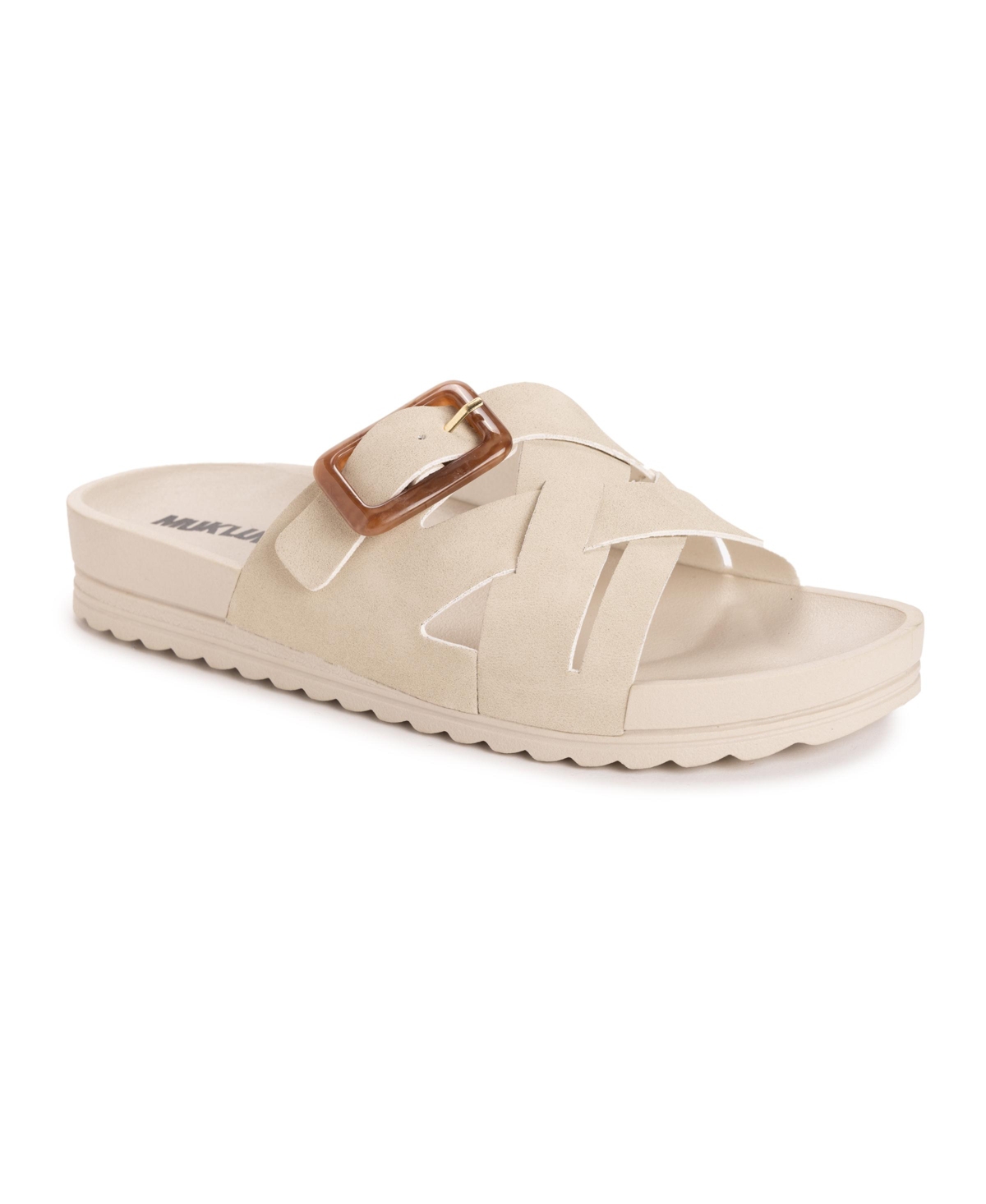 Click here for Muk Luks Womens Grand Shayna Sandal - Beige prices