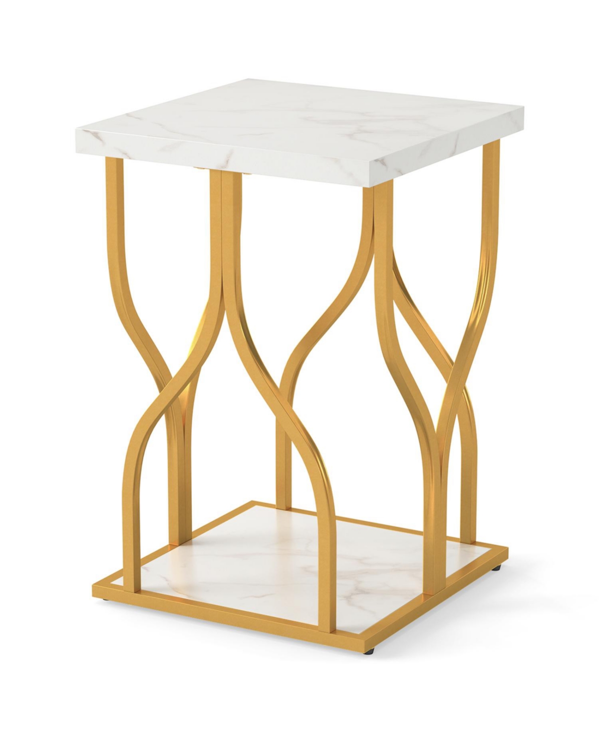 Click here for Slickblue Faux Marble Nightstand With Stylish Peta... prices
