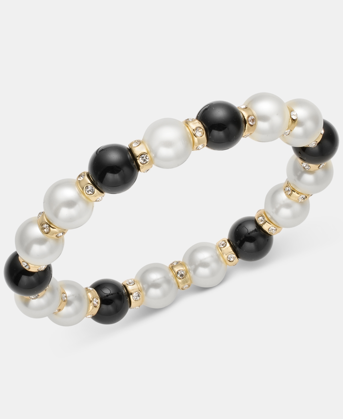Click here for Charter Club Glass and Faux Pearl Stretch Bracelet... prices
