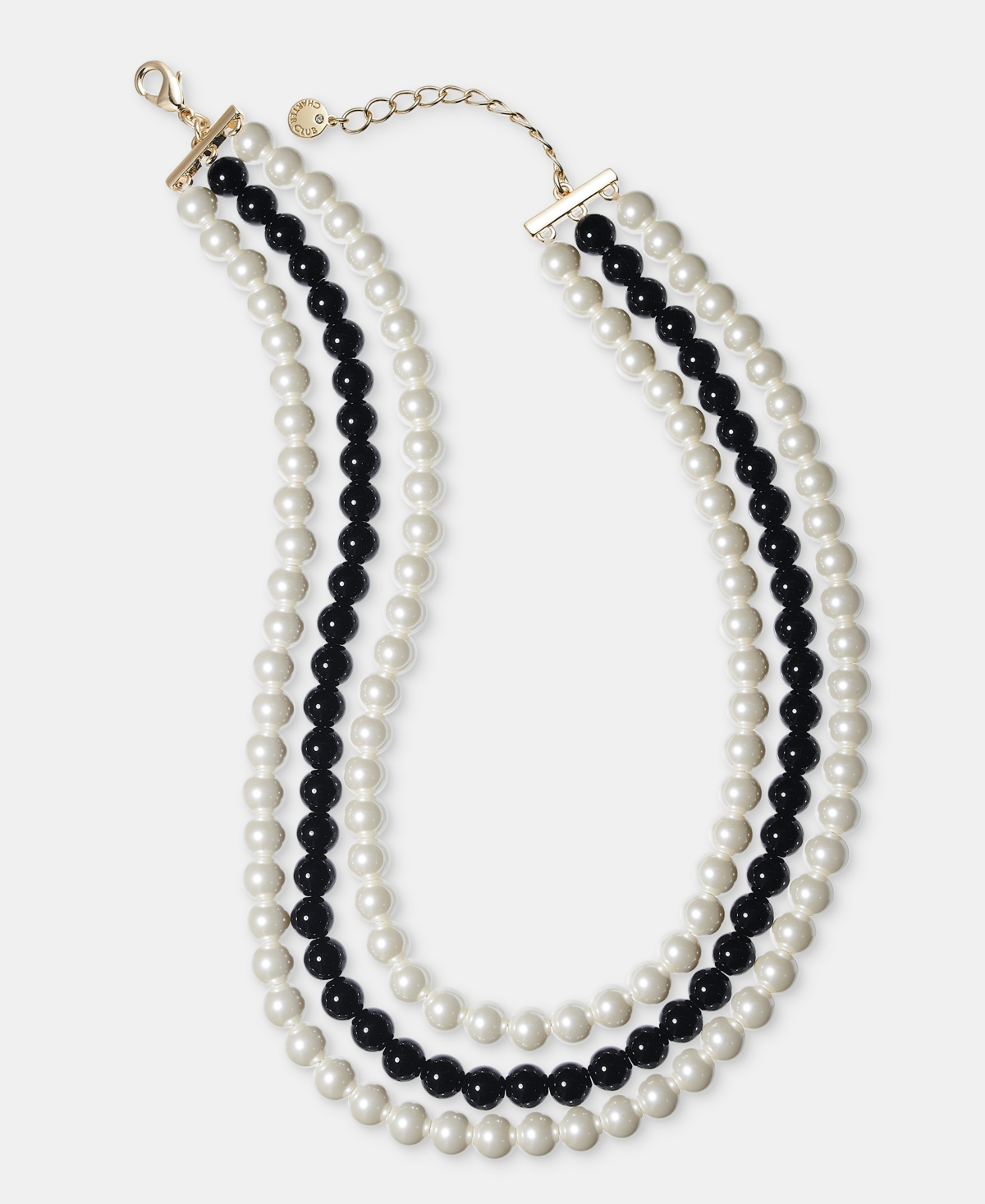 Click here for Charter Club Glass and Faux Pearl Three-Row Neckla... prices