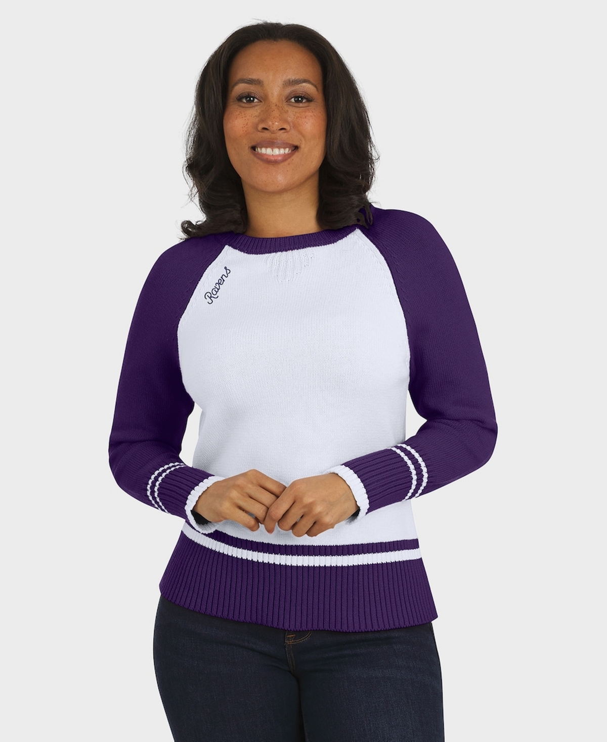 Click here for Wear by Erin Andrews Womens White/Purple Baltimore... prices