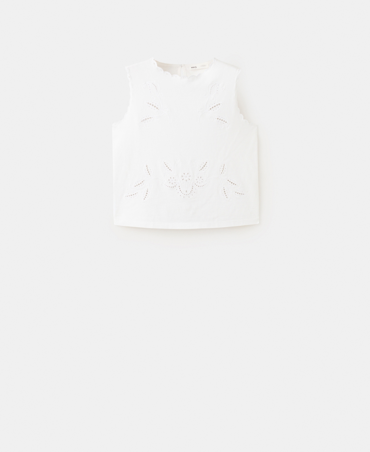 Click here for Mango Womens Openwork Embroidery Top - Off White prices