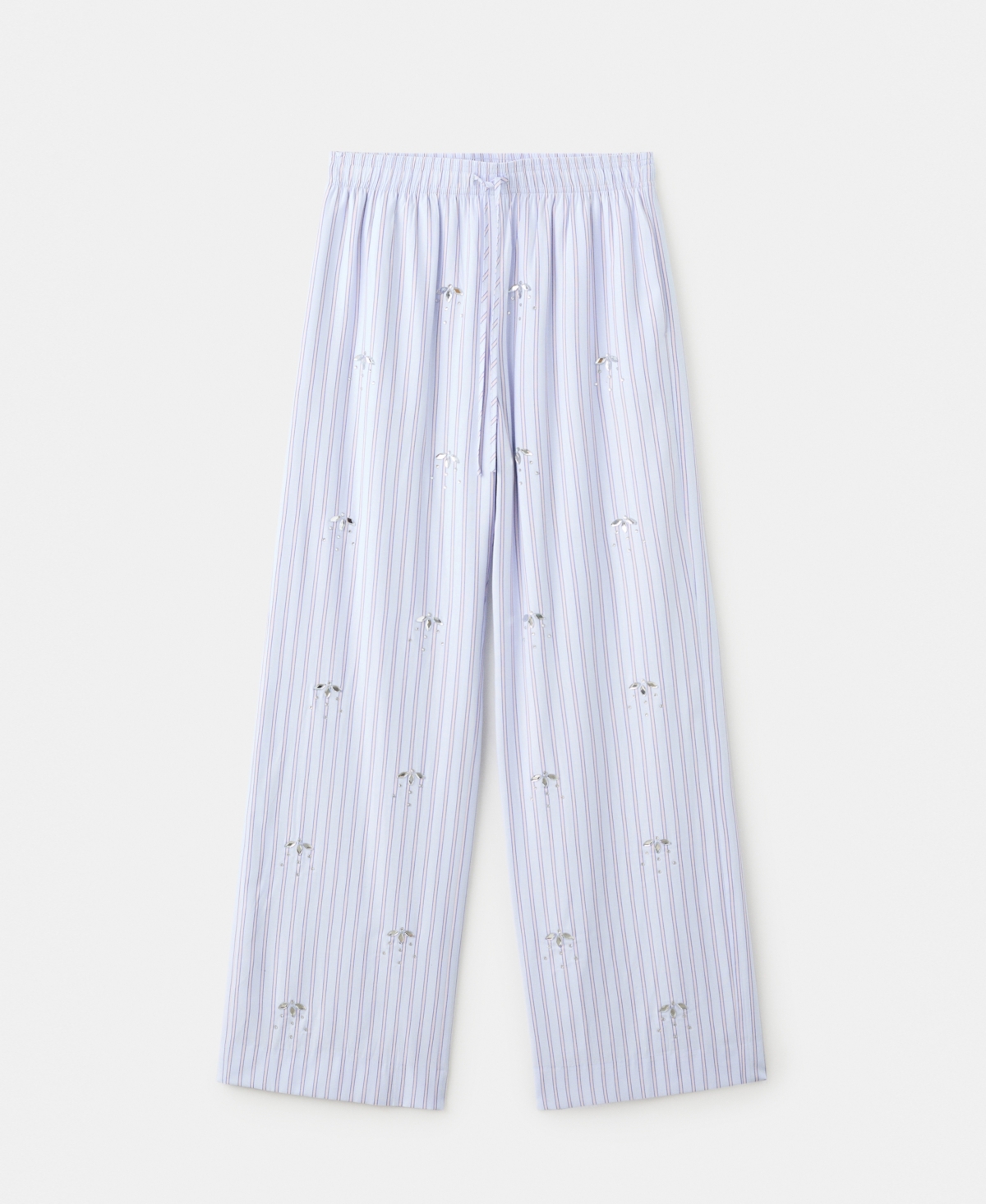 Click here for Mango Womens Gemstone Detail Striped Pants - Sky B... prices