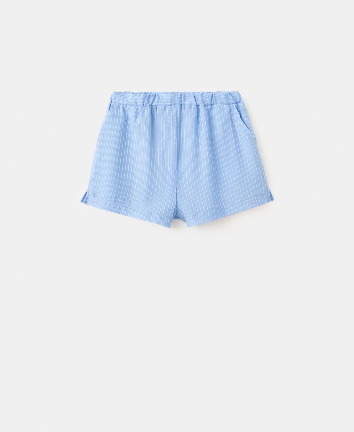 Click here for Mango Womens Striped Lyocell Shorts - Sky Blue prices