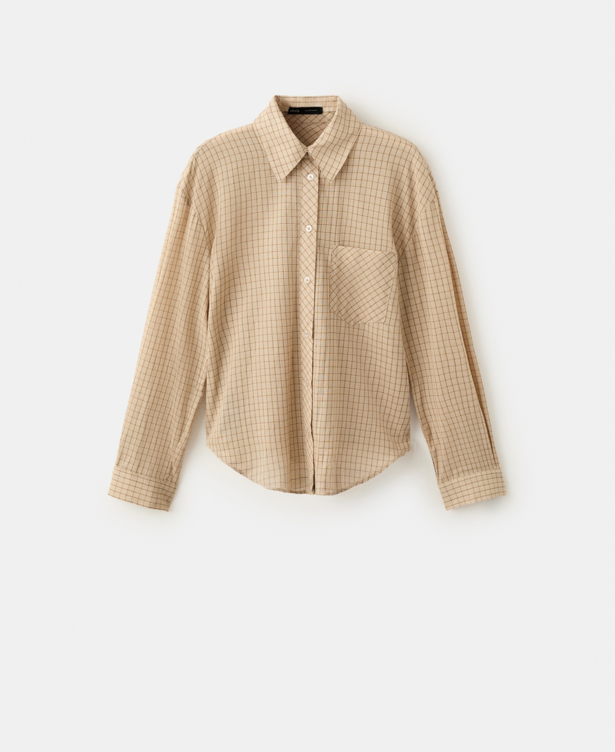 Click here for Mango Womens 100 Cotton Checkered Shirt - Brown prices