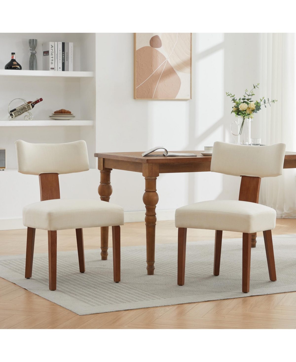 Click here for Rainsken Linen Fabric Dining Chairs Set of 2  Mode... prices