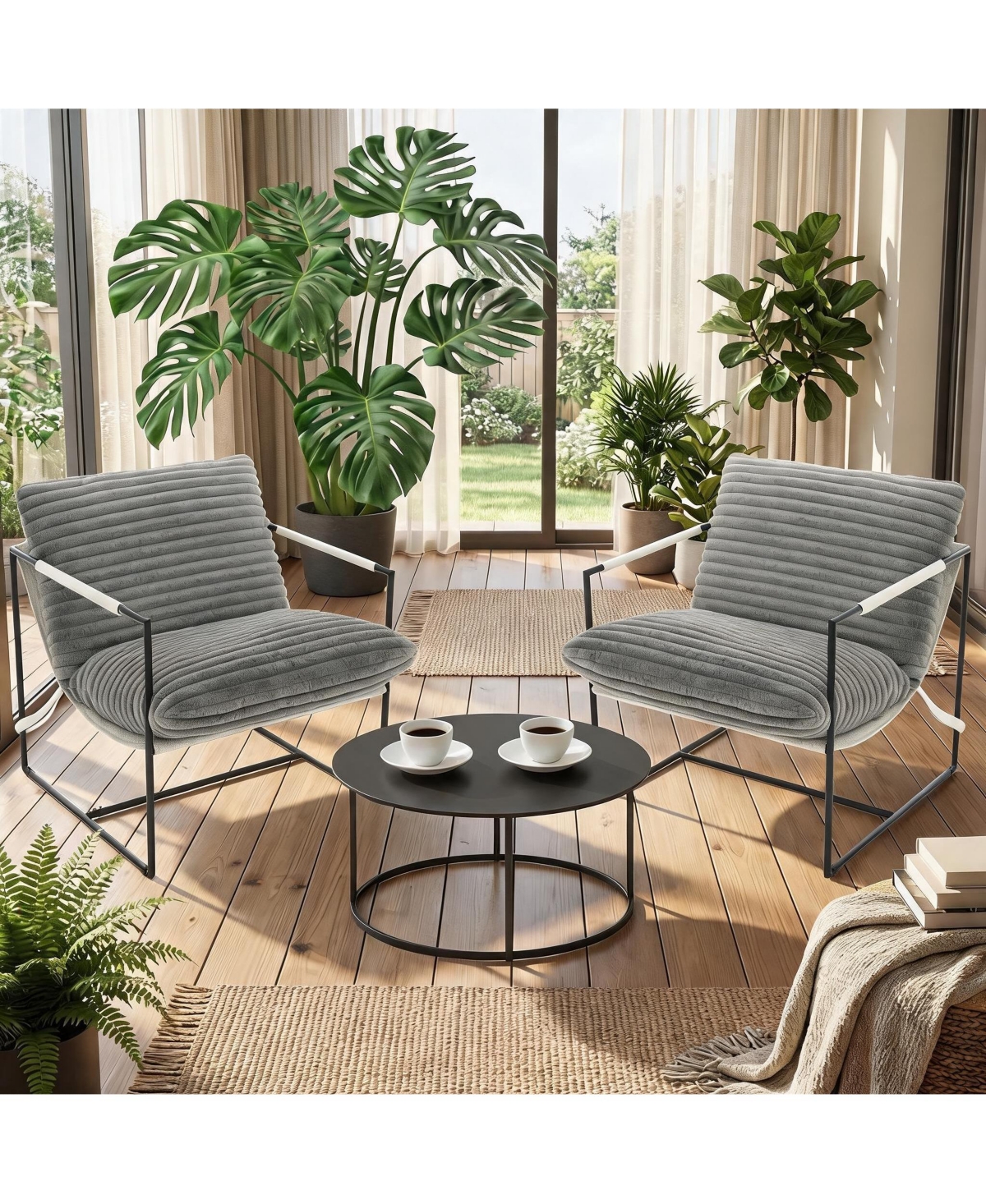 Click here for homfan Set of 2 Sling Accent Chairs  Chairs with M... prices