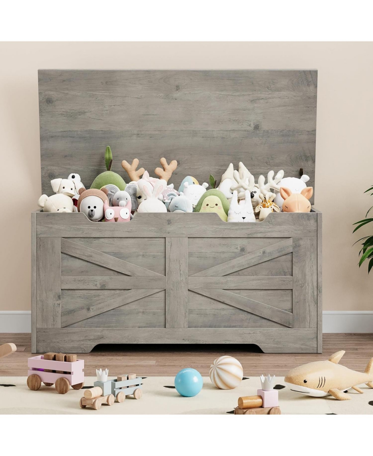 Click here for homfan 39.4 Gray Storage Chest and Toy Box with Sa... prices