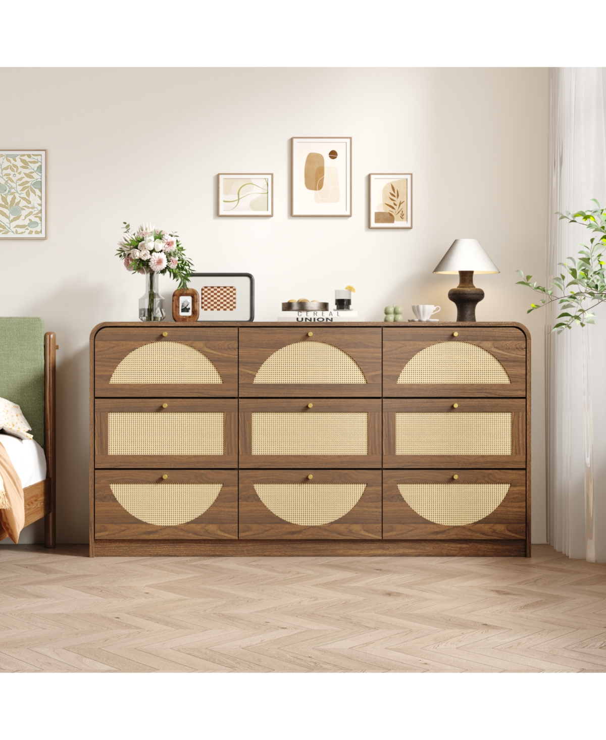 Click here for Rainsken 9 Drawer Dresser  Rattan Wide Particle Bo... prices