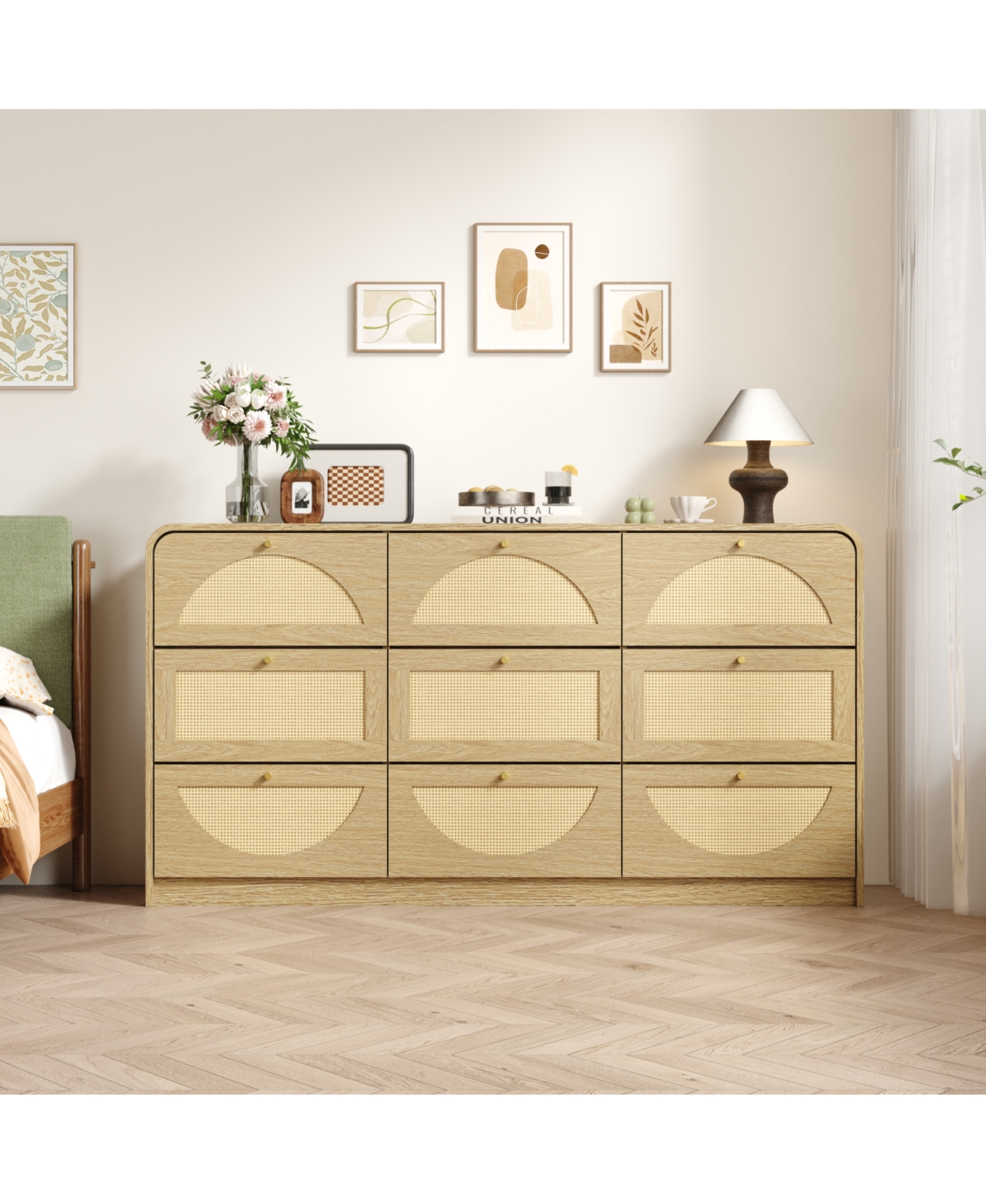 Click here for Rainsken 9 Drawer Dresser  Rattan Wide Particle Bo... prices