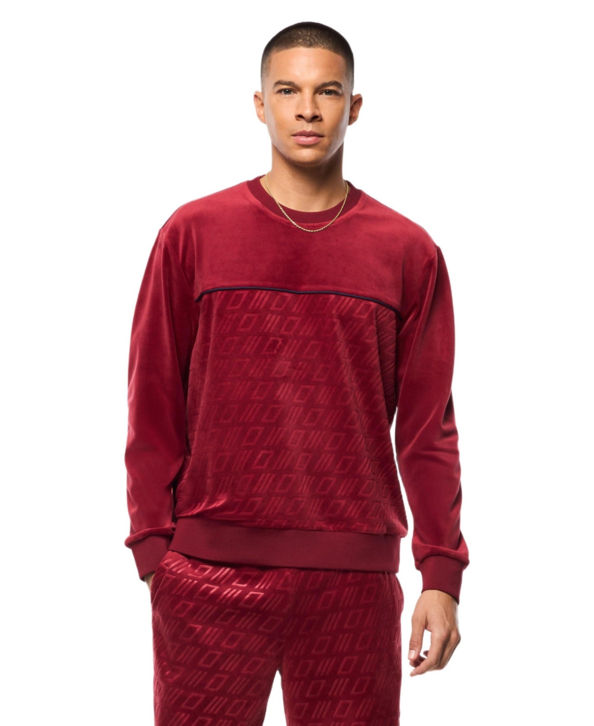 Click here for Sergio Tacchini Mens Bandiera Debossed Velour Crew... prices