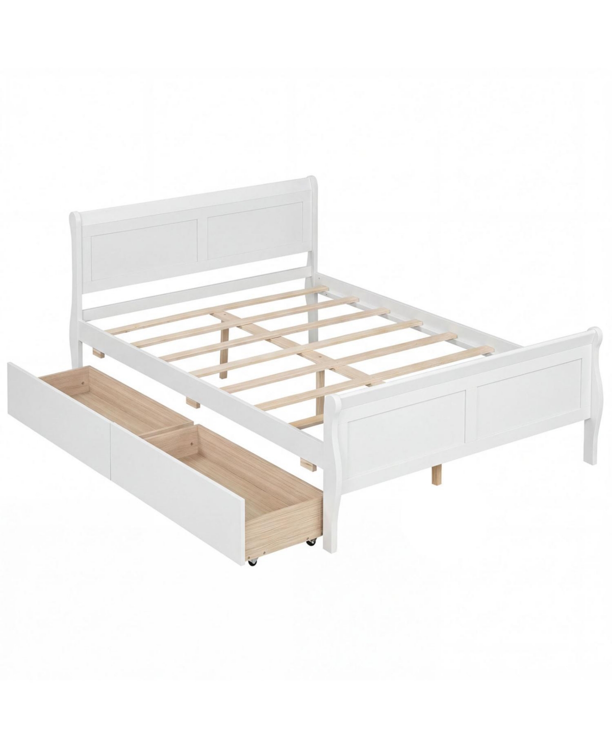 Click here for Slickblue Wooden Bed Frame with Built-In Storage D... prices