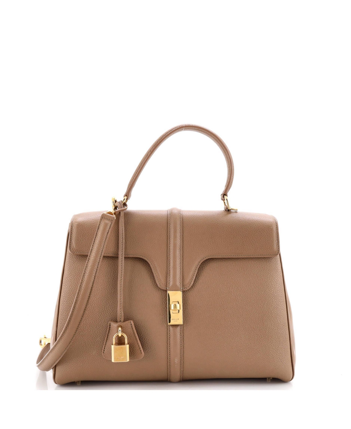 Click here for Pre-Owned Celine Medium 16 Top Handle Bag Grained... prices