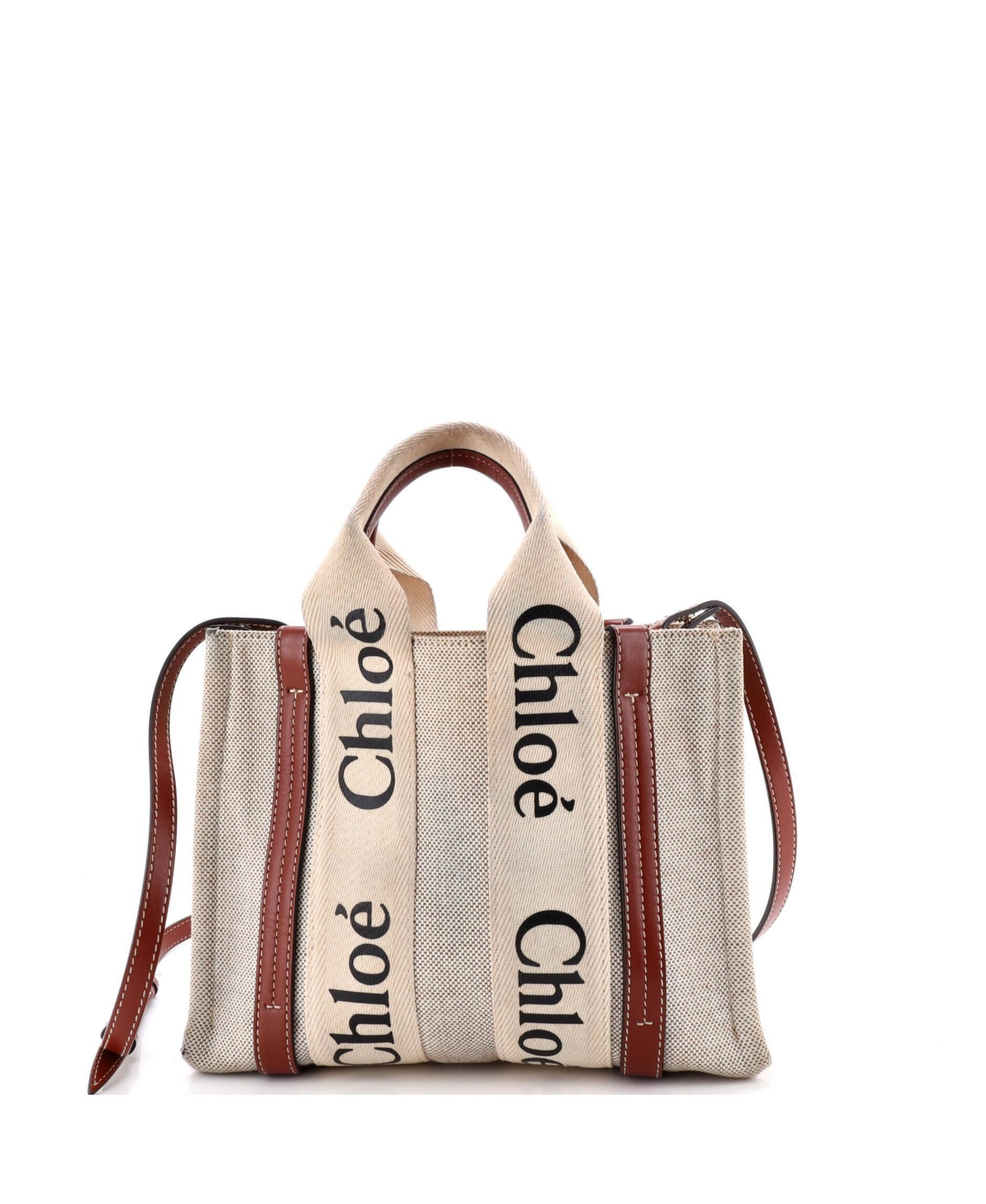 Click here for Pre-Owned Chloe Small Woody Convertible Tote Canva... prices