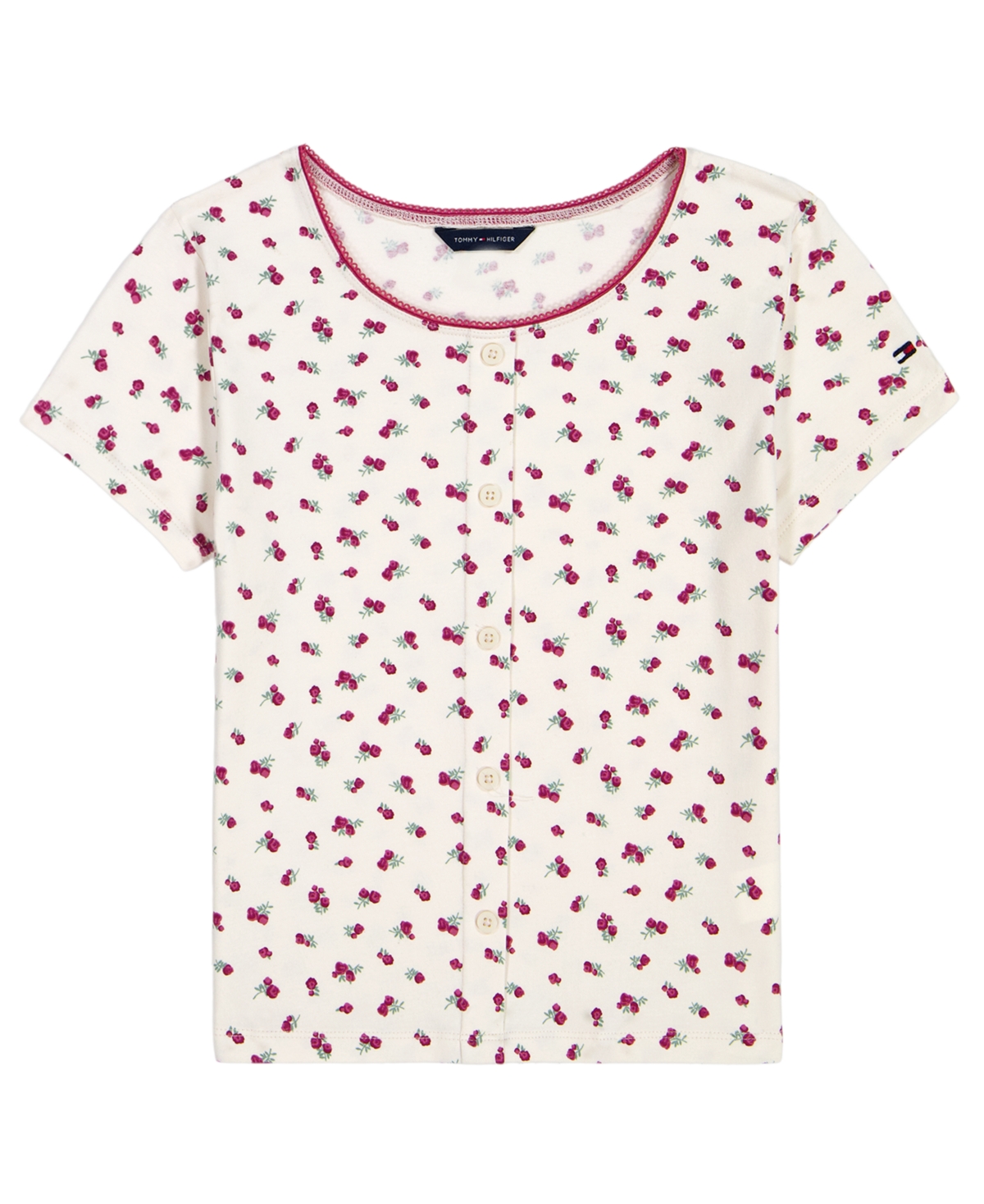 Click here for Tommy Hilfiger Girls 7-16 Printed Henley Short-Sle... prices