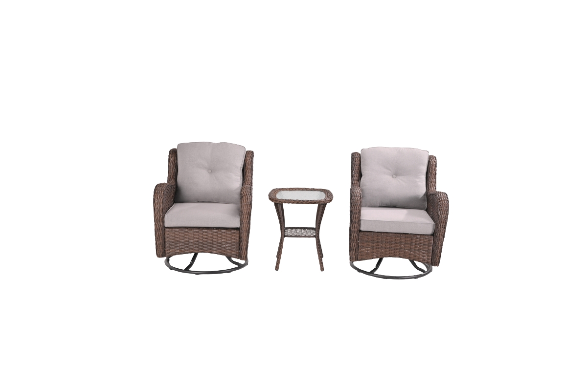 Click here for Jiallo Swivel Rocker set of 3 - Brown prices