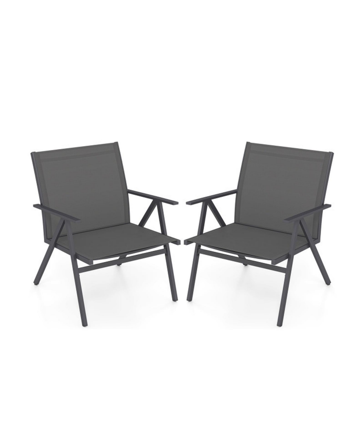 Click here for Sugift Set of 2 Mesh Fabric Patio Lounge Chairs wi... prices