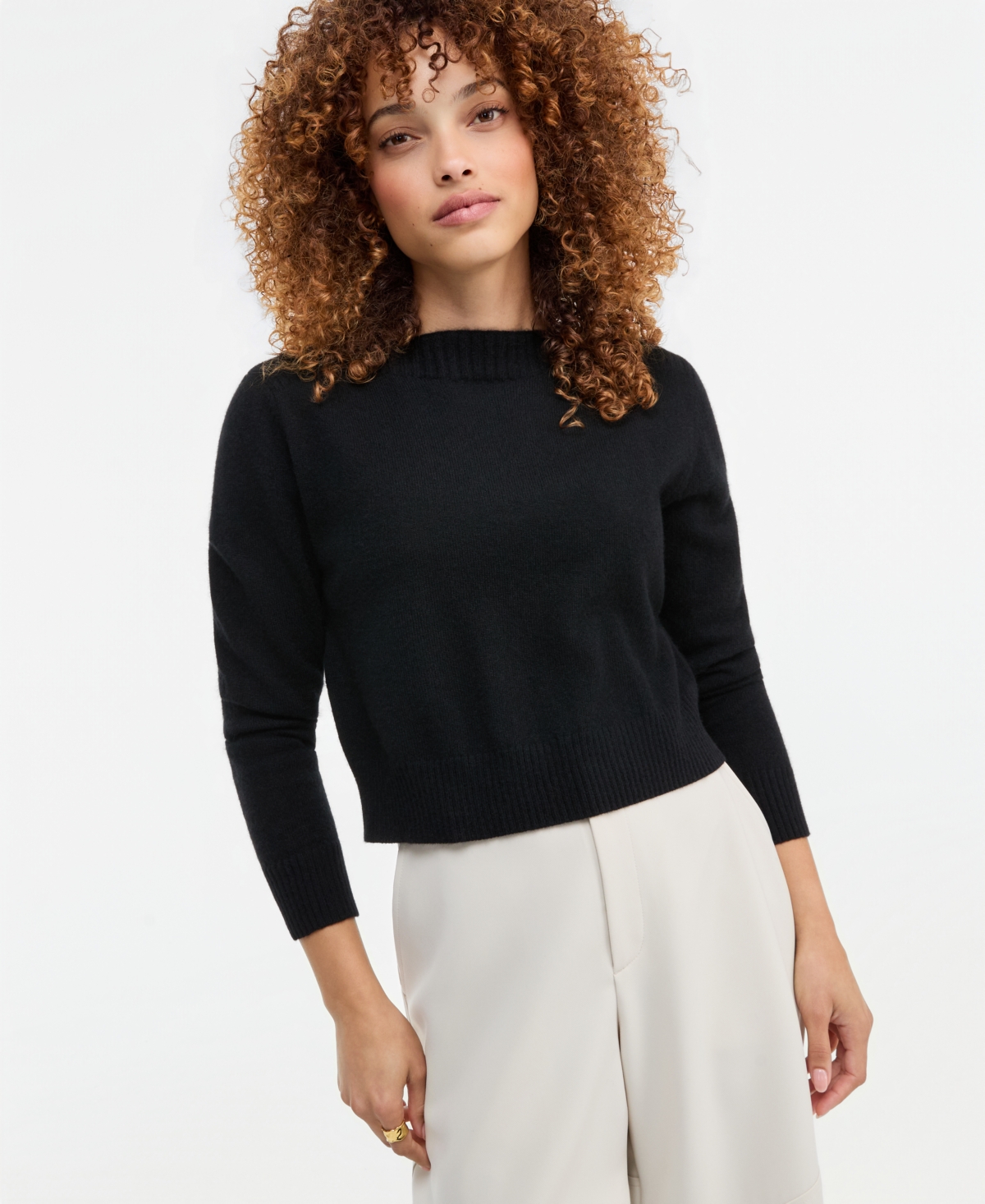 Click here for Womens Petite Cashmere Boat-Neck Sweater - Classic... prices