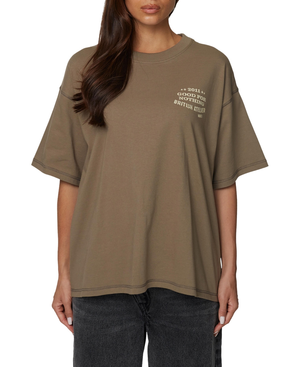 Click here for Good For Nothing Womens Oversized Stamp T-Shirt -... prices