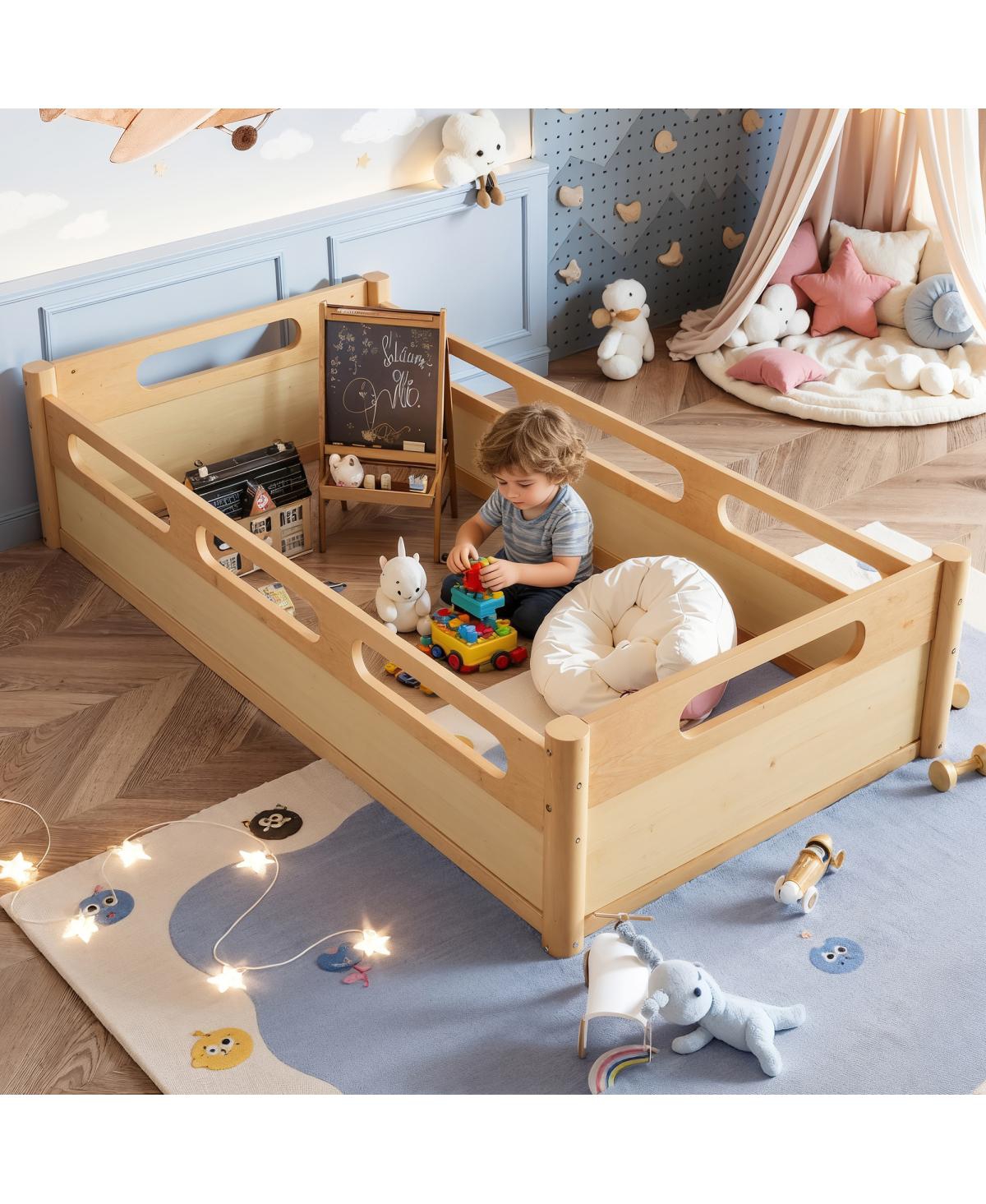Click here for Streamdale Furniture Floor Platform Bed with Guard... prices
