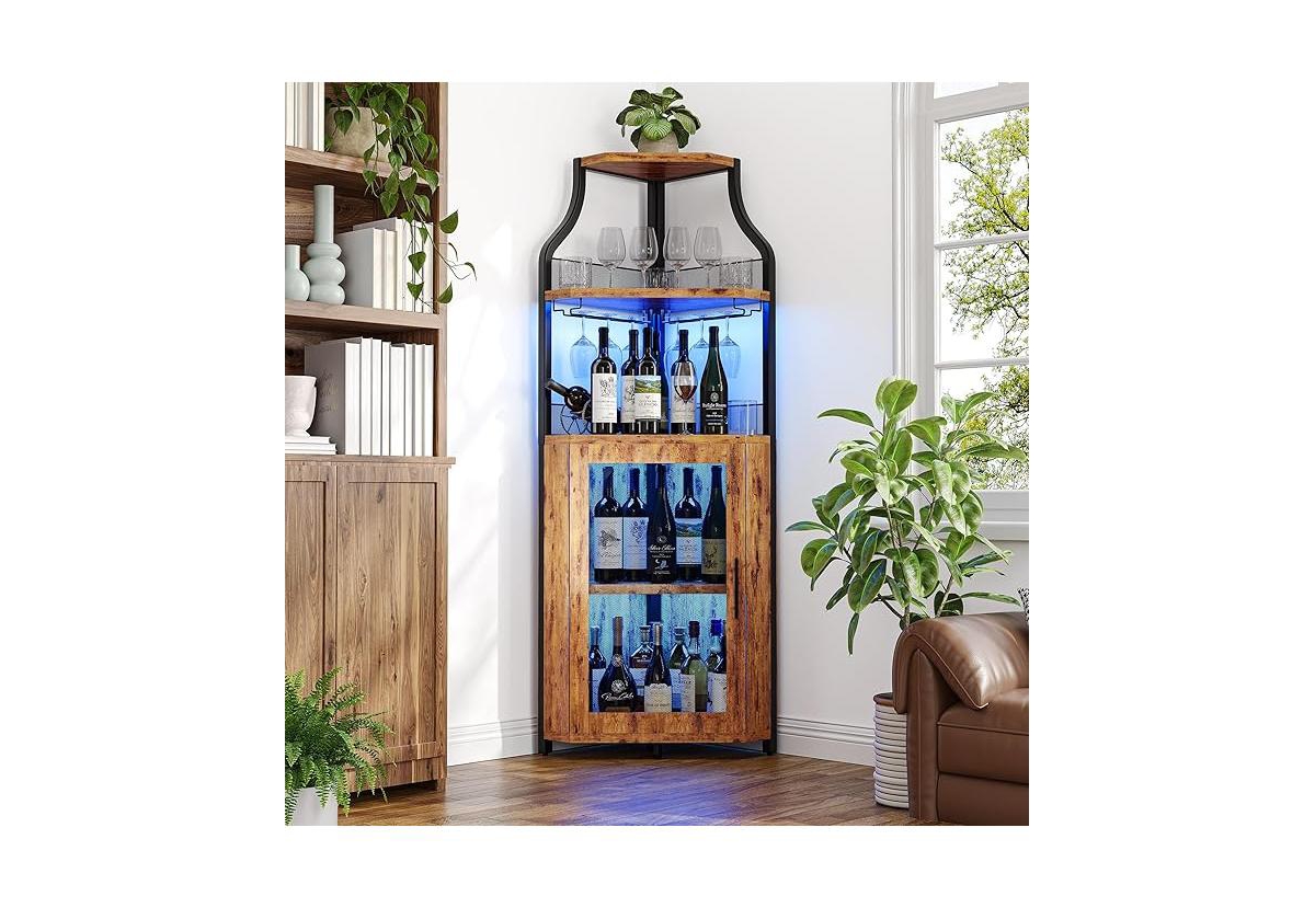 Click here for homfan Corner Bar Cabinet  Wine Bar Cabinet with A... prices