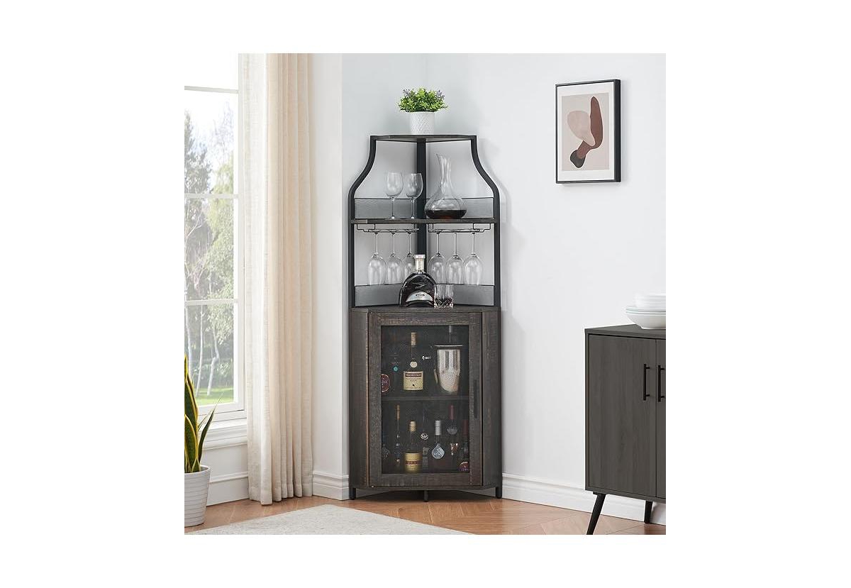 Click here for homfan Corner Bar Cabinet  Wine Bar Cabinet with A... prices