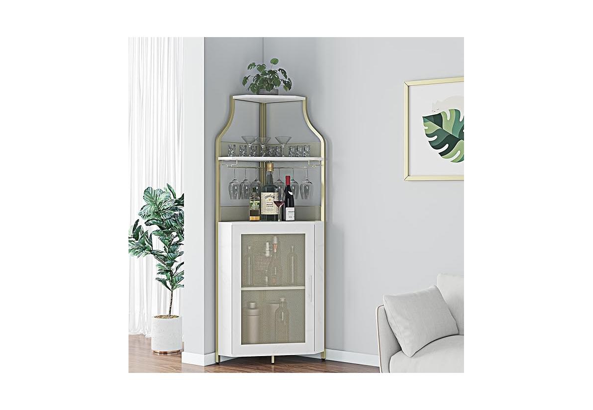 Click here for homfan Corner Bar Cabinet  Wine Bar Cabinet with A... prices