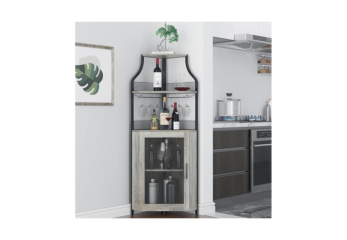 Click here for homfan Corner Bar Cabinet  Wine Bar Cabinet with A... prices