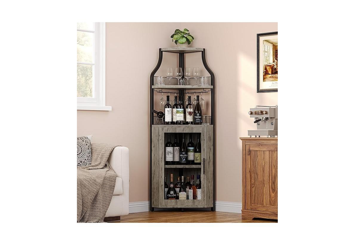 Click here for homfan Corner Bar Cabinet  Wine Bar Cabinet with A... prices