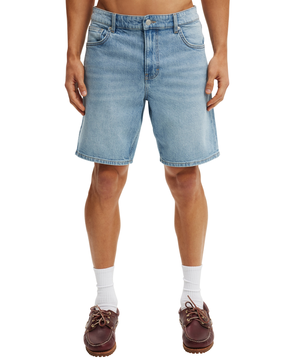 Click here for Cotton On Mens 9 Loose Straight Denim Shorts - Riv... prices