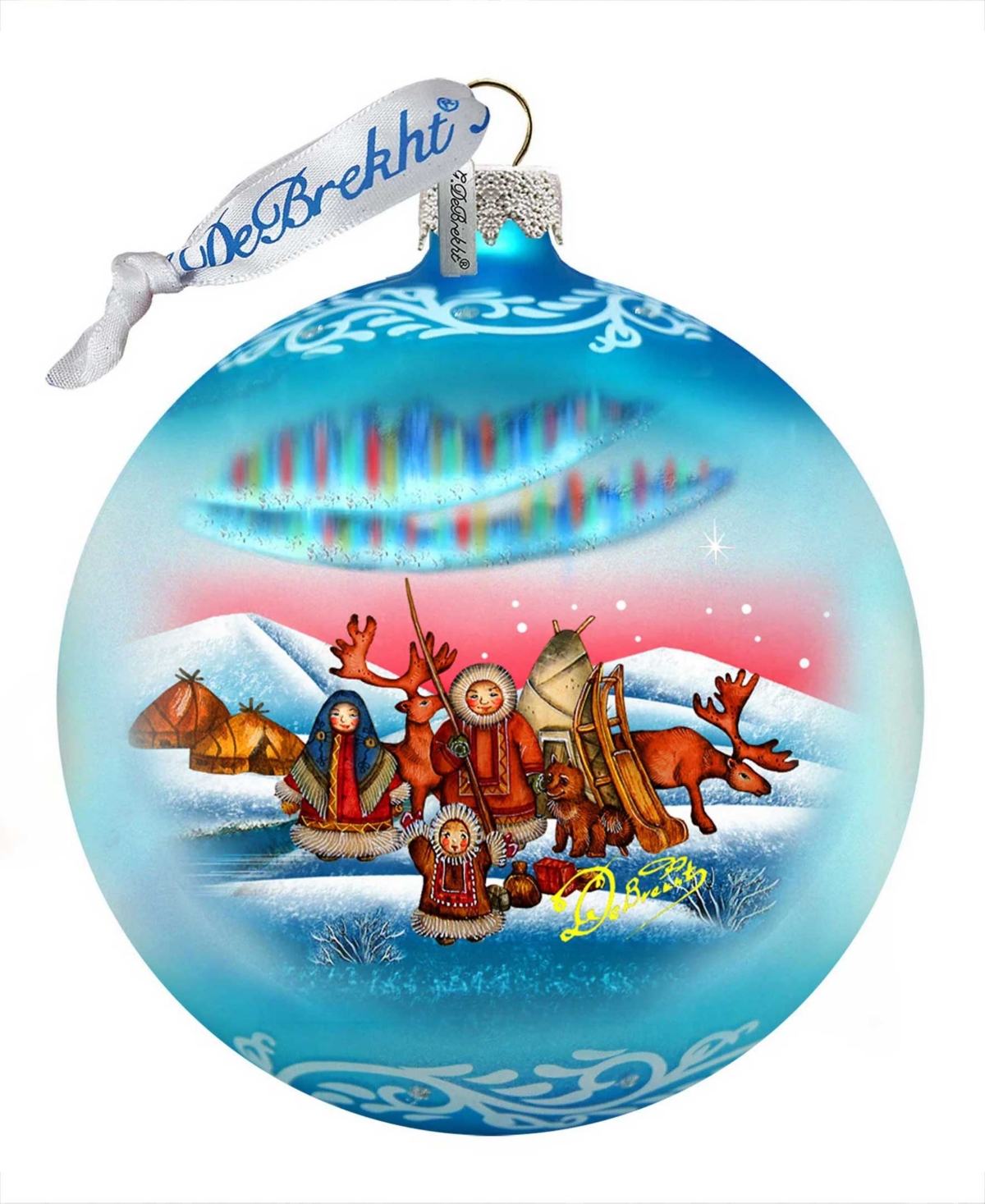 Click here for G.DeBrekht Northern Light Glass Ball Ornament - Mu... prices