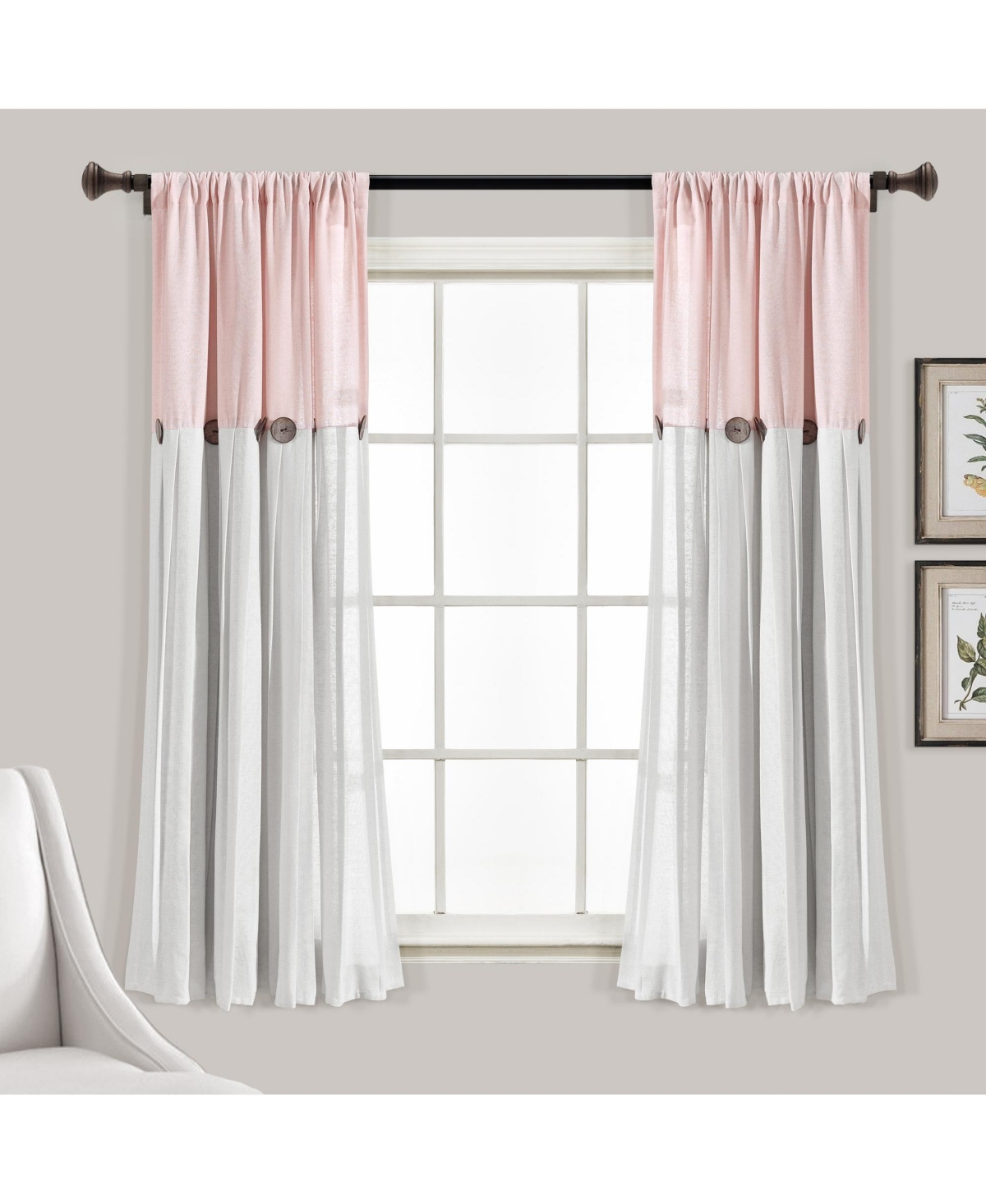 Click here for Lush Decor Linen Button Window Curtain Panel  Sing... prices