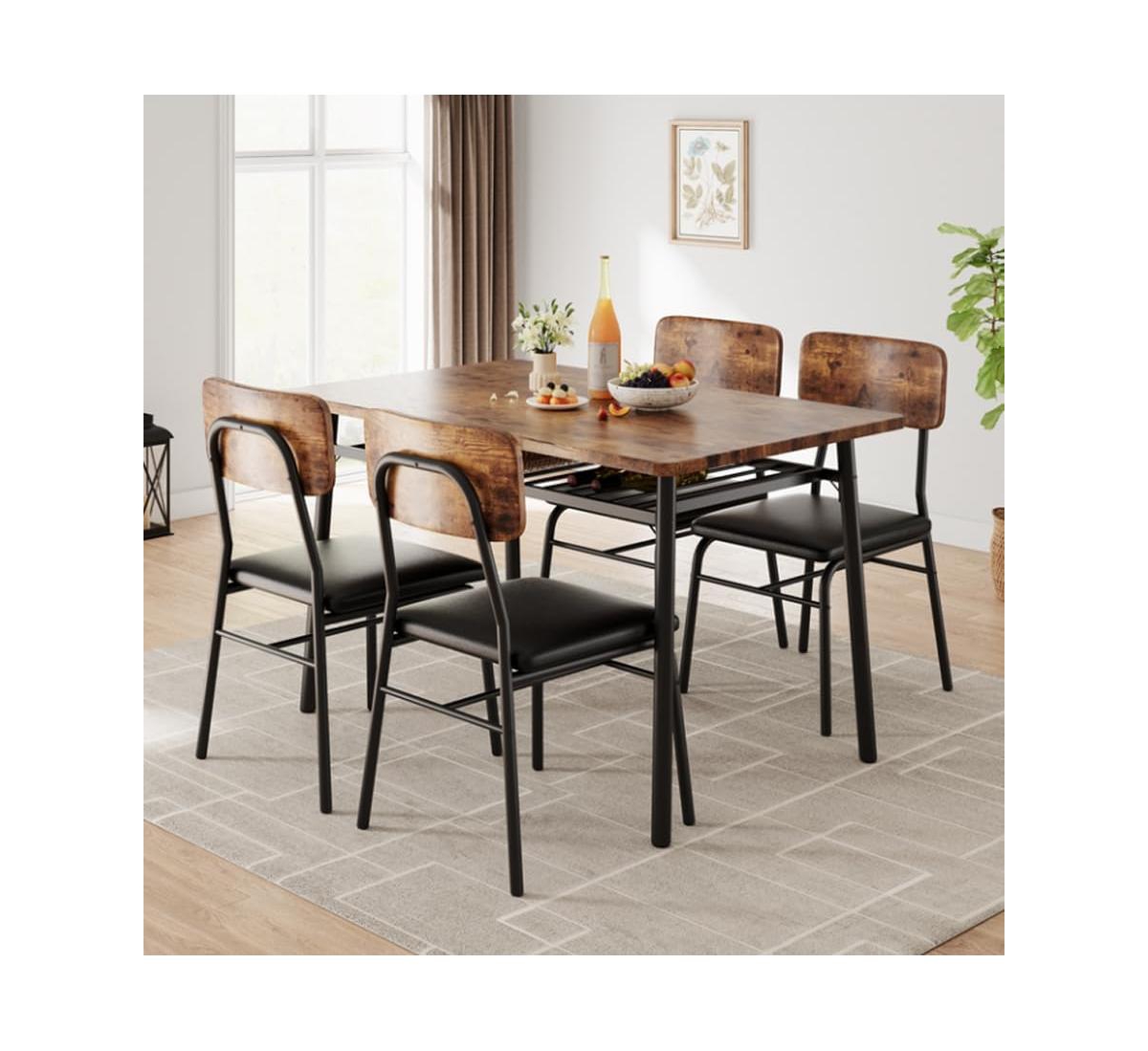 Click here for gaomon Dining Table Set for 4 with Storage Rack  5... prices